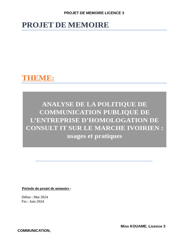 Mémoire Fin | PDF