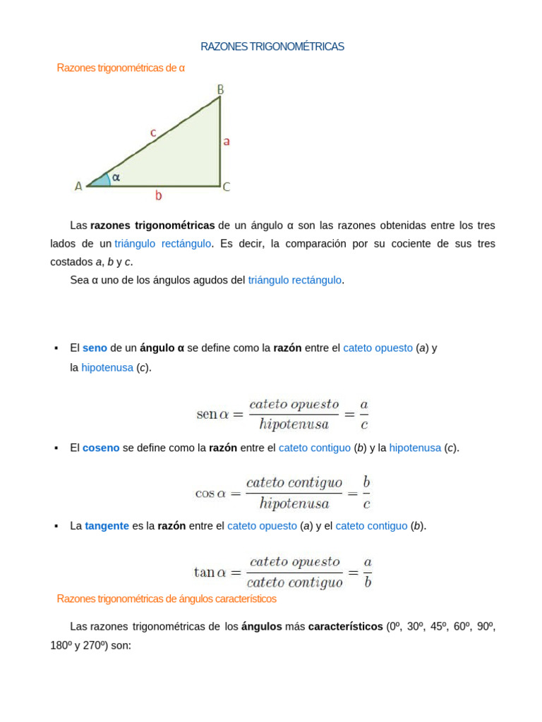 Razones Trigonométricas | PDF