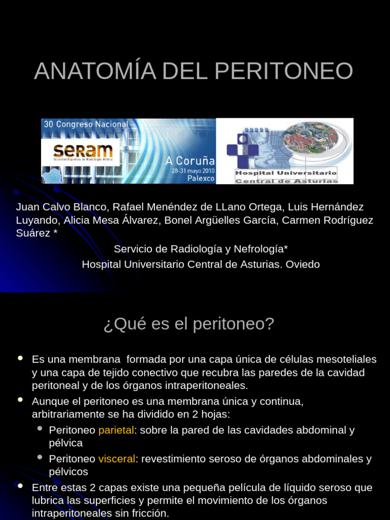 Anatomia Del Peritoneo | PDF