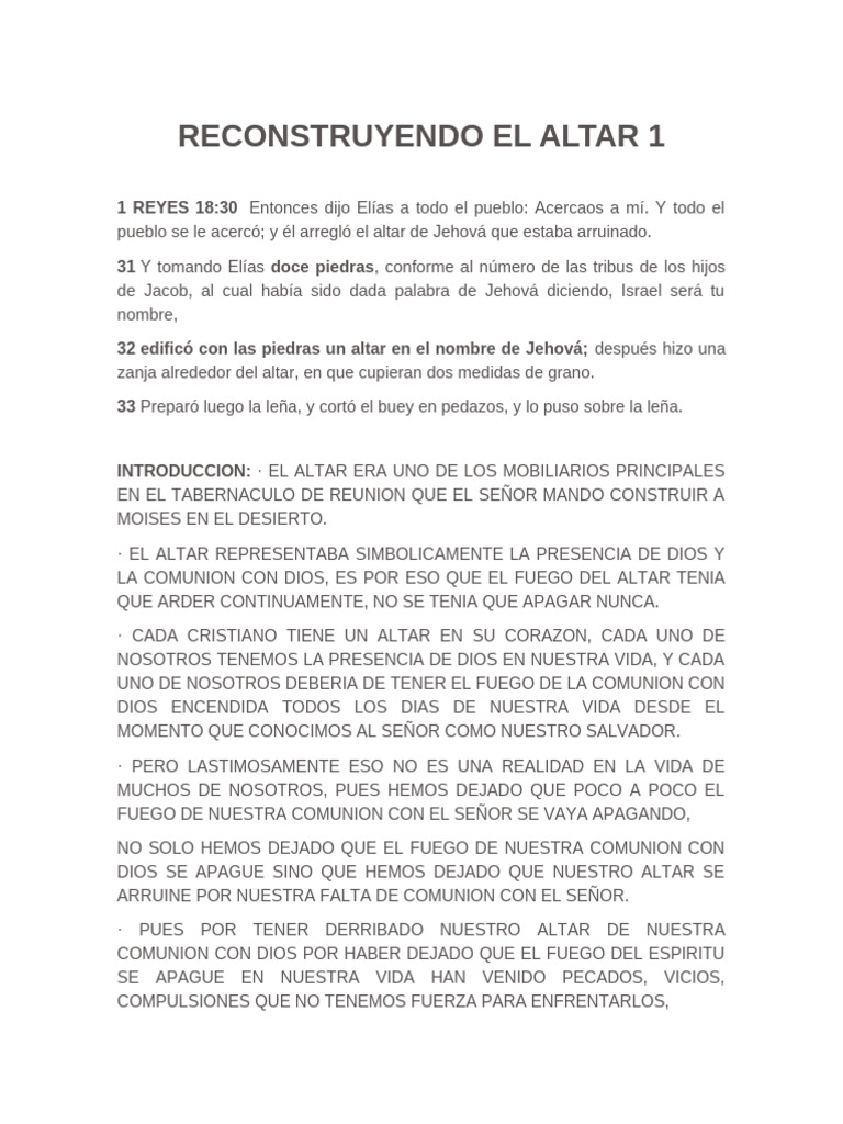 Reconstruyendo El Altar 1 | PDF