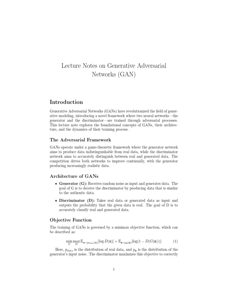 Generative Adversarial Networks (GAN) | PDF