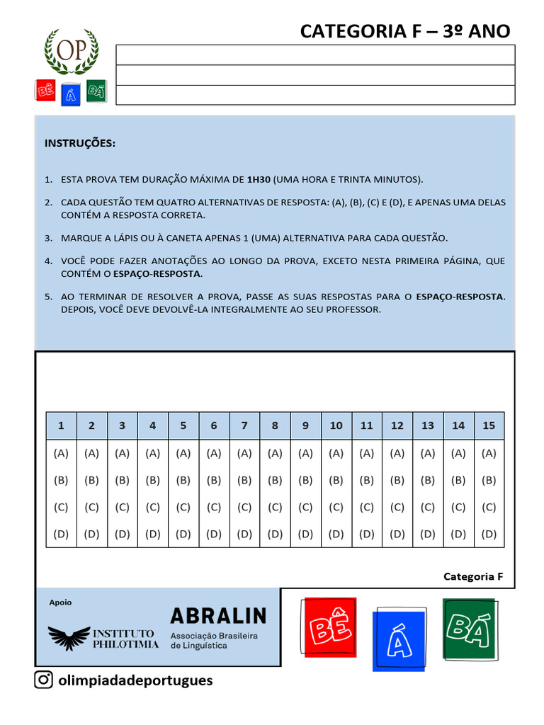 Prova F 2a Op Be A Ba 1725895536 | PDF