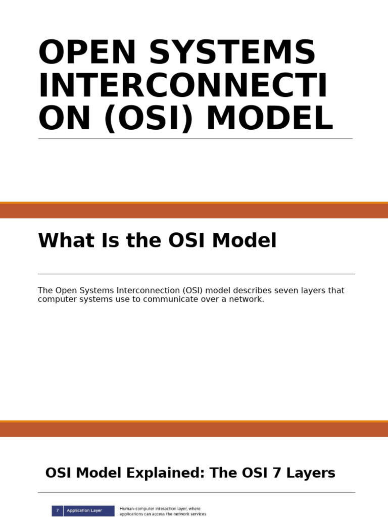 Open Systems Interconnection (Osi) Model | PDF | Science & Mathematics