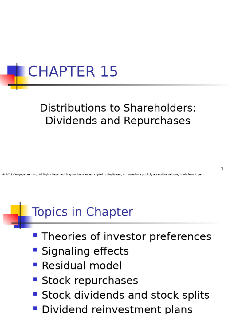 Chapter 15 PowerPoint - IFM 12th Ed | PDF | Dividend | Share Repurchase