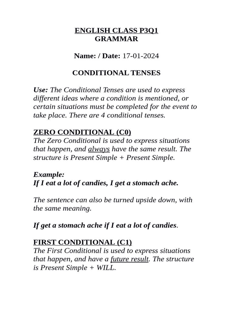 Conditional Tenses | PDF | Foreign Language Studies