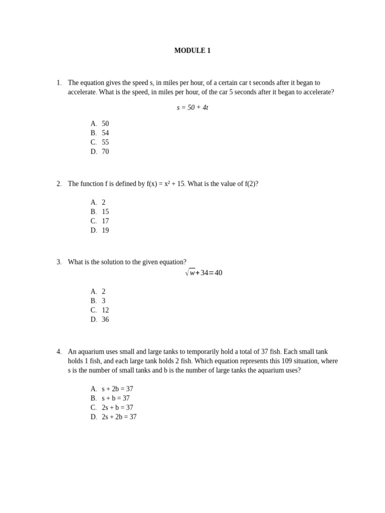 Math Problem Set for Students | PDF | Mathematics | Teaching Methods ...