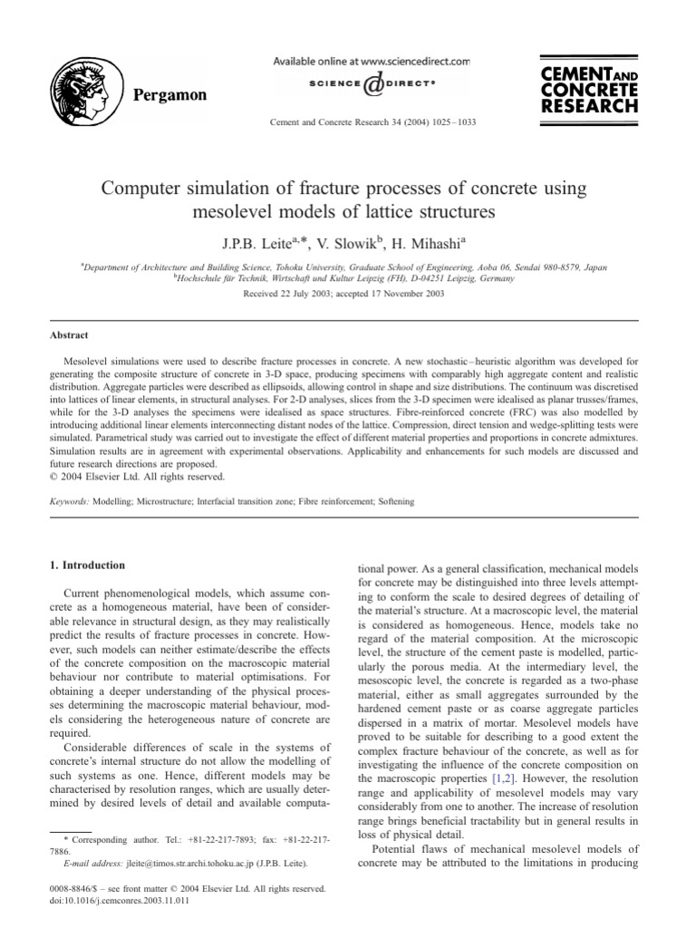 Computer simulation of fracture processes of concrete using mesolevel models of lattice ...