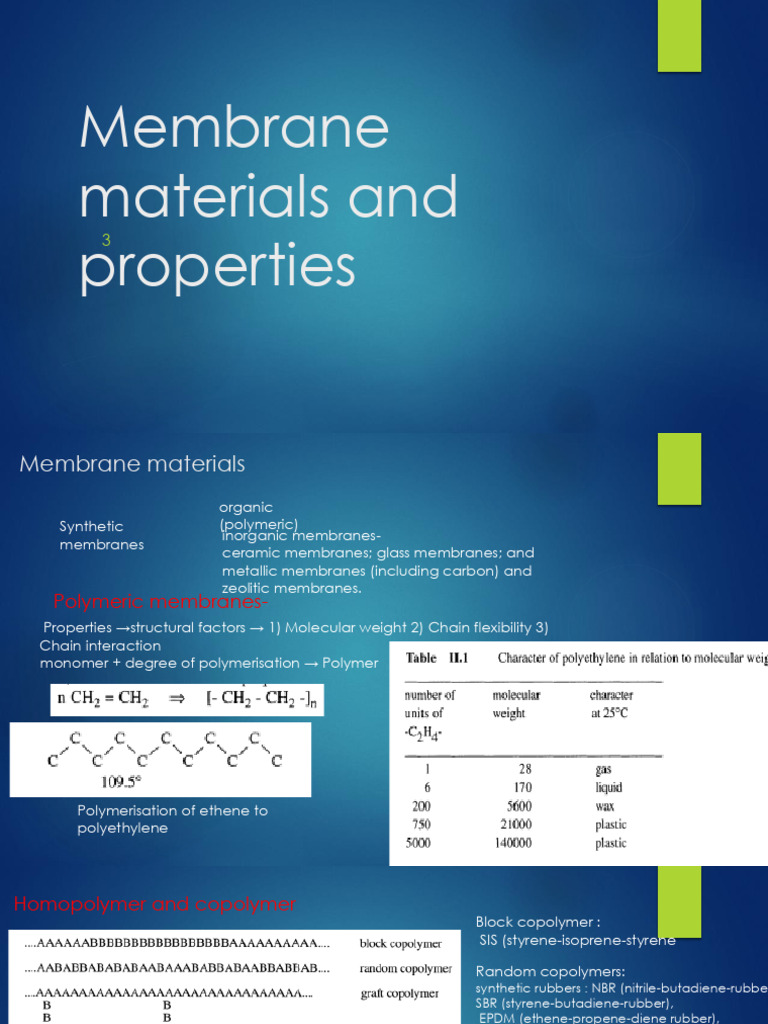 Membrane Materials and Properties | PDF