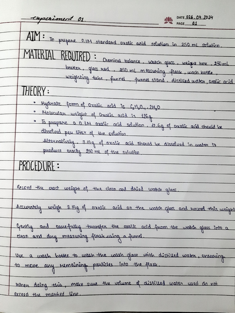 Class 11 Term 1 Chem Practicle File1 | PDF | Science & Mathematics