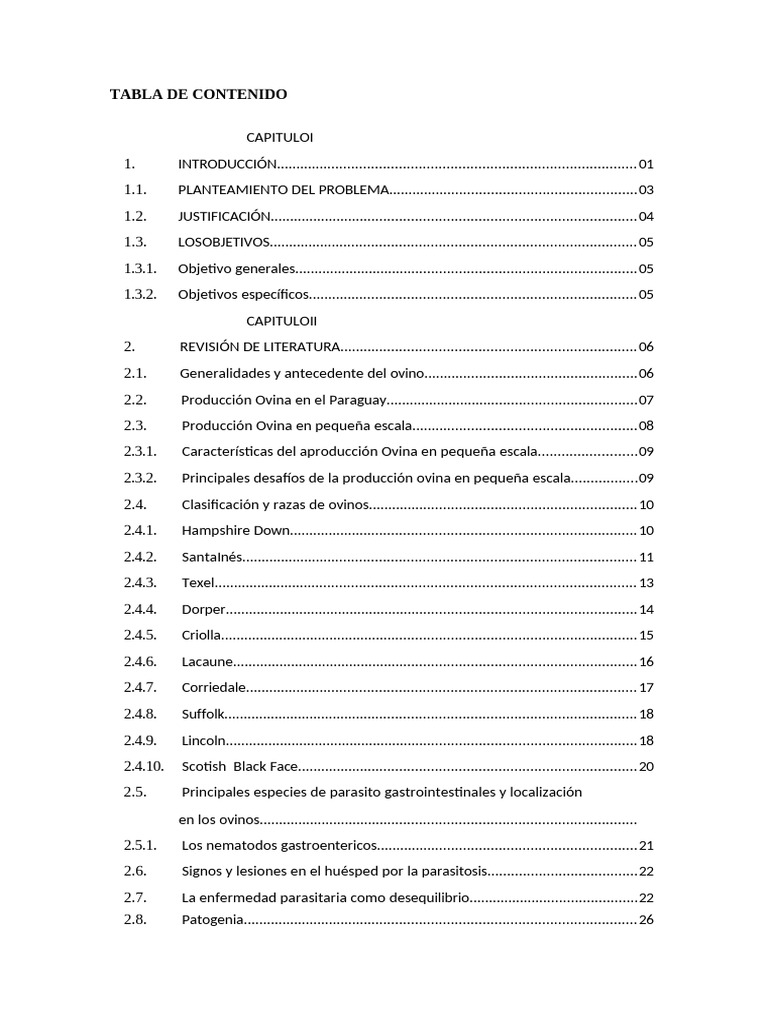 Tabla de Contenido | PDF | Parasitología | Parasitismo