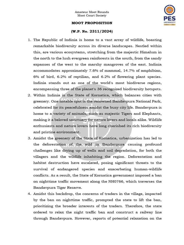 Moot Proposition | PDF