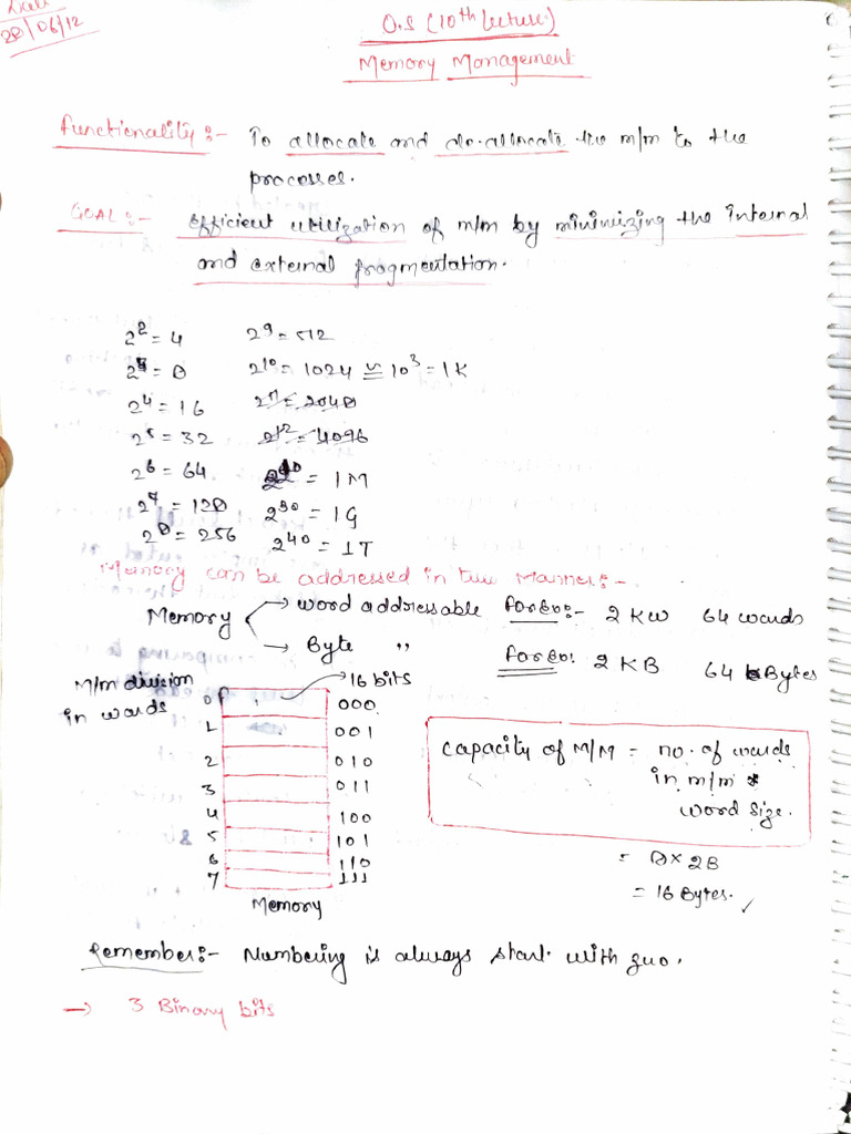 Memory Management Part 1 Paging | PDF