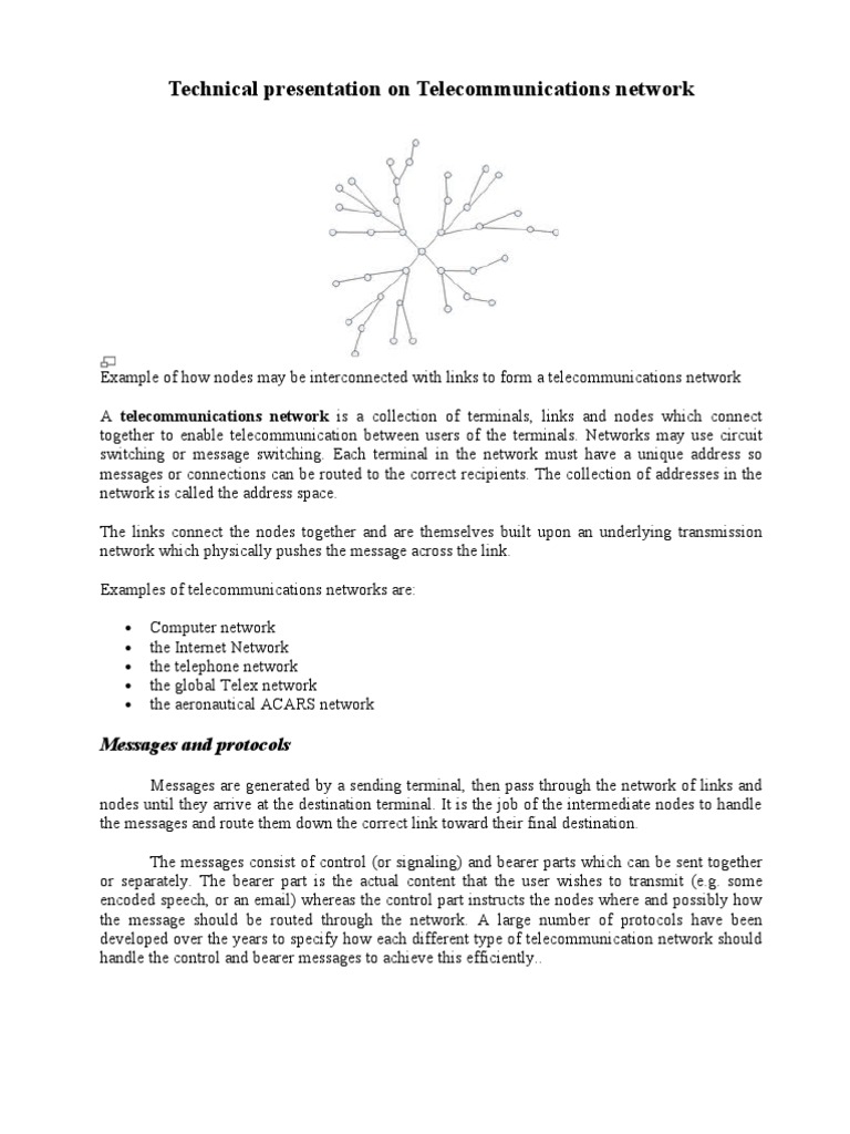Telecommunications Network Overview | PDF | Telecommunications Network ...