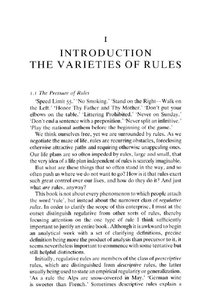 Frederick Schauer, Introduction The Varieties of Rules | PDF