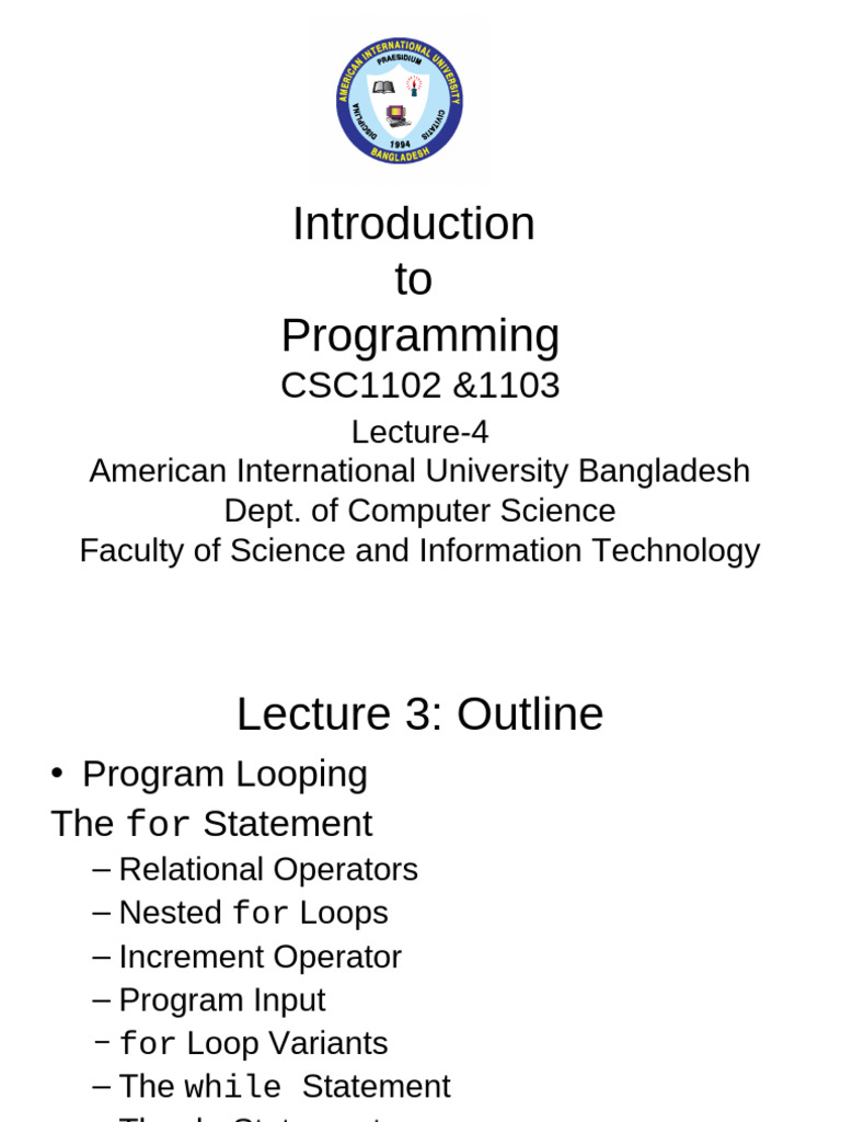 Lecture 4 Loops Pdf