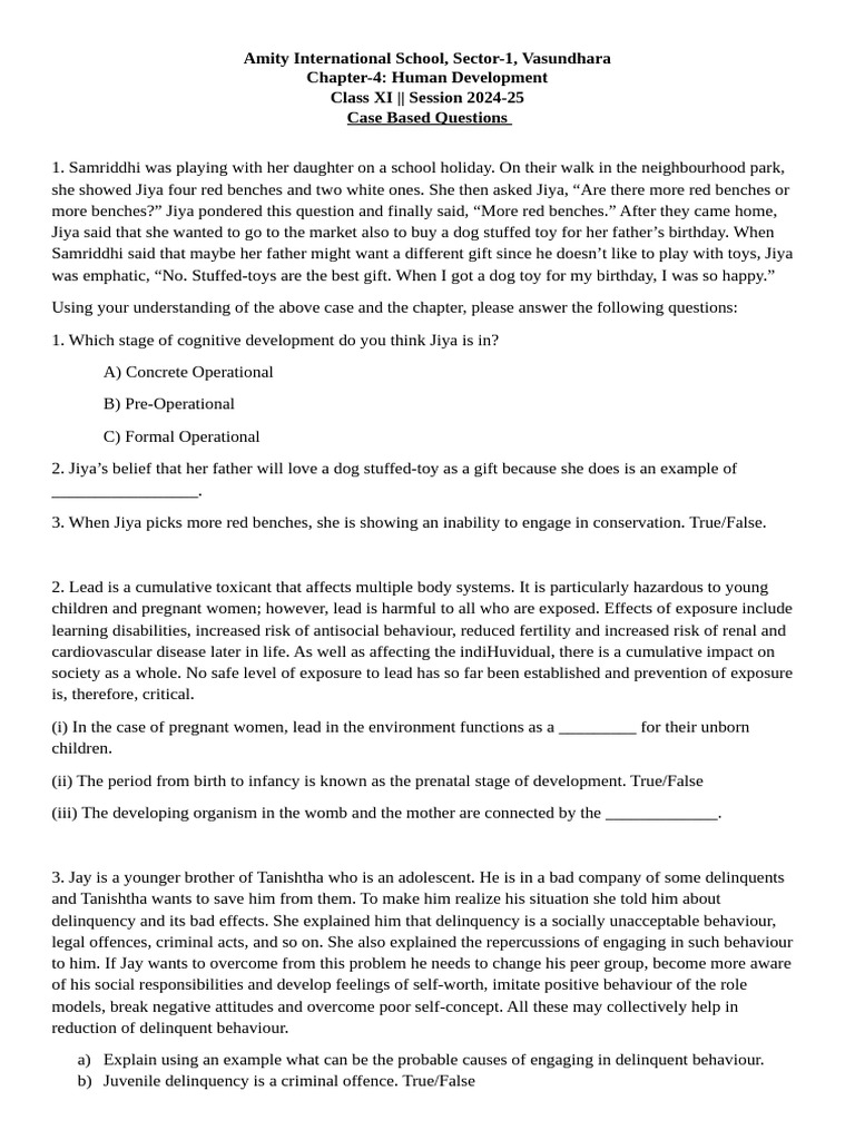 chapter-4 Case Based Questions | PDF