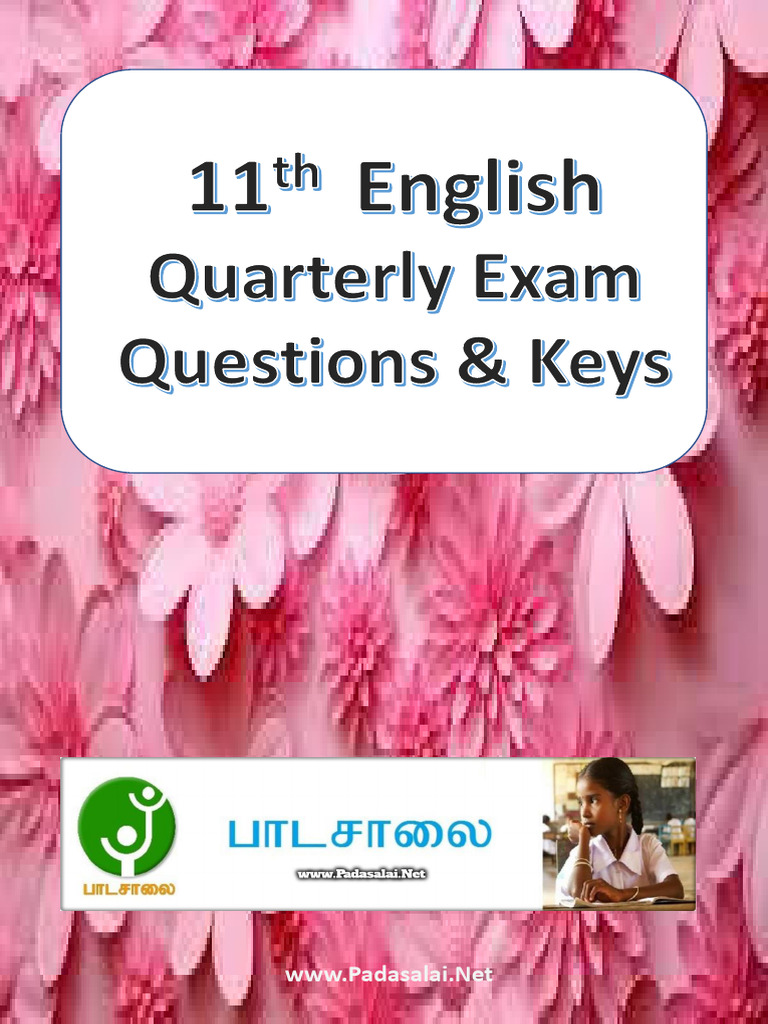 11th Englishl - Quarterly Exam All Question Papers Answer Keys | PDF