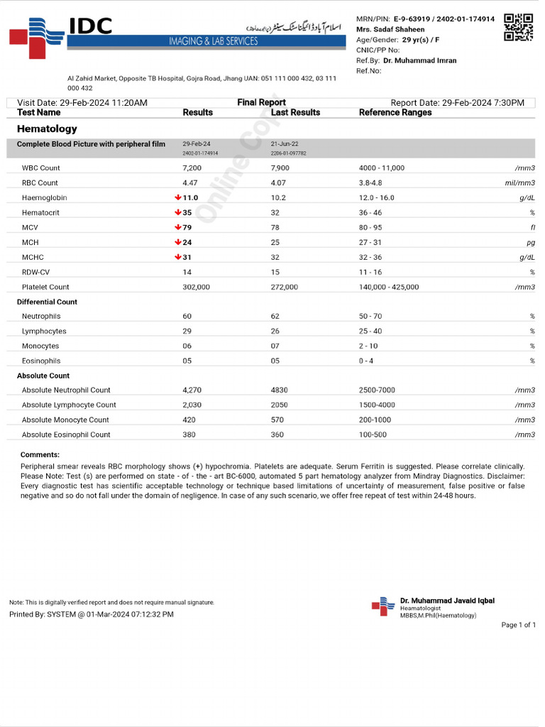 Patient Report PDF | PDF