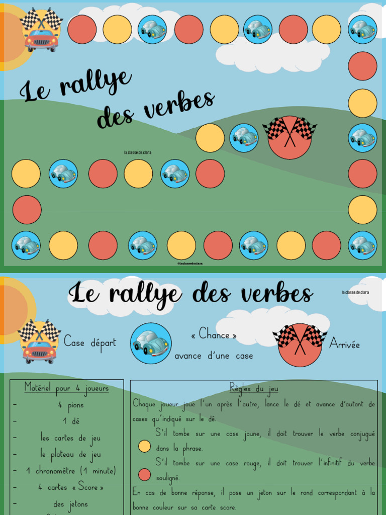 La Rallye Des Verbes Jeu de Plateau Blog | PDF