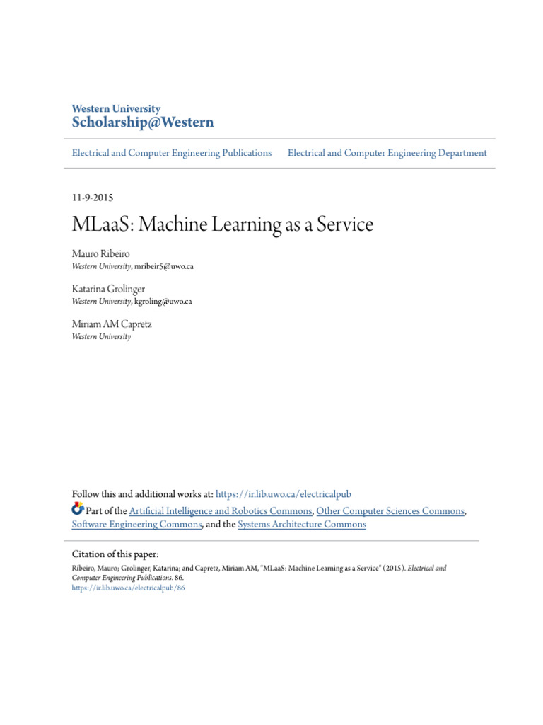 MLaaS - Machine Learning As A Service | PDF