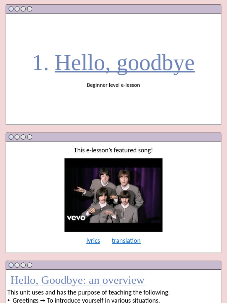 Hello, Goodbye | PDF