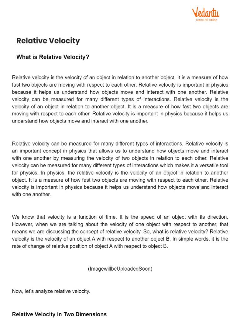 Relative Velocity | PDF