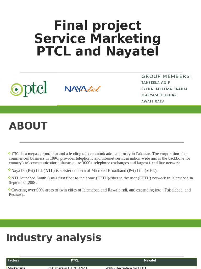 Nayatel Verses PTCL Presentation | PDF