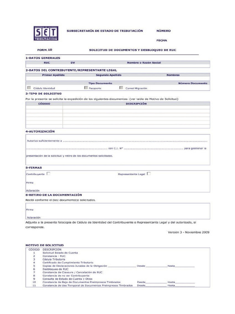 Formulario #10 | PDF