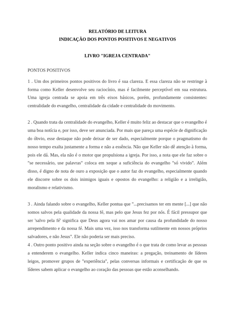Análise do Livro "Igreja Centrada" | PDF | Filosofía | Relaciones ...