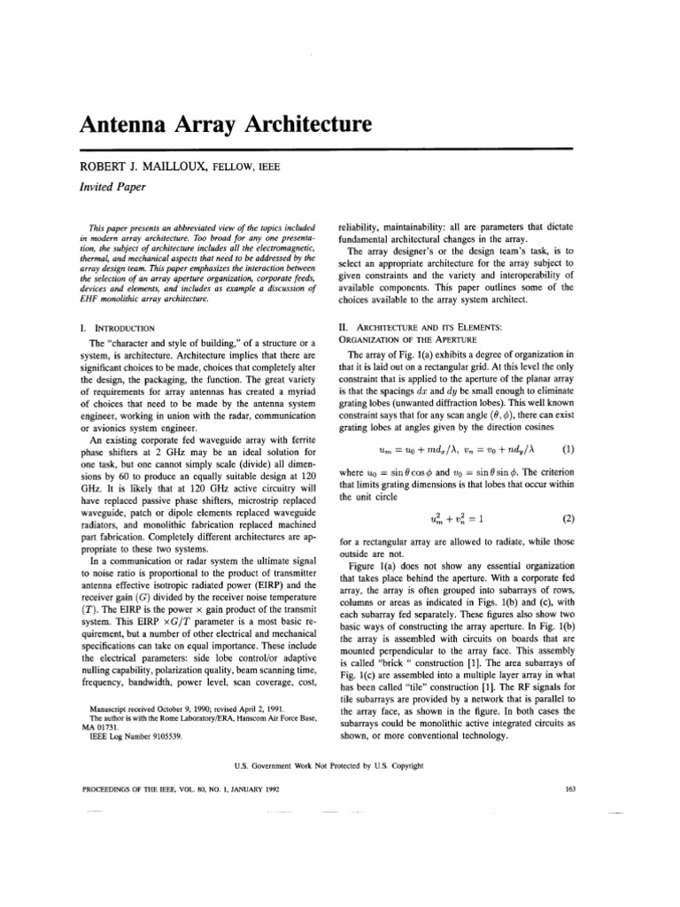 Antenna Array Architecture | PDF