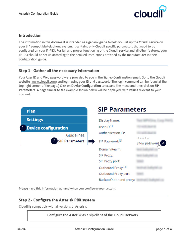 Cloudli Asterisk PBX Configuration Guide-CU-v4-3 | PDF