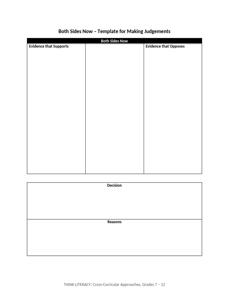 Both Sides Now - Template | PDF