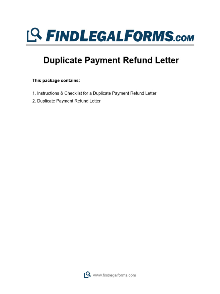 Duplicate Payment Refund Instructions | PDF | Finance & Money ...
