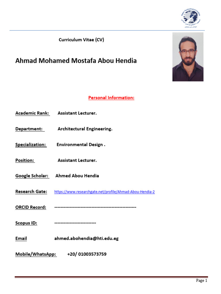 Eng. Ahmed Abu Hendia | PDF
