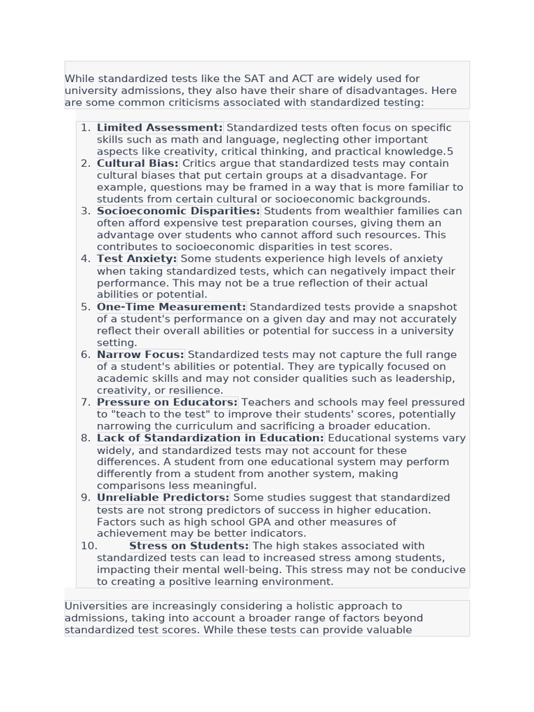 Standardized Tests | PDF