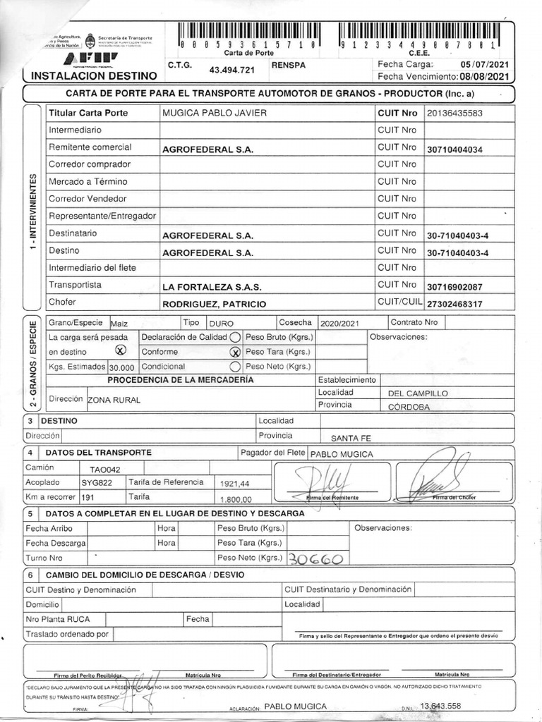 10001 Modelo CP Agrofederal | PDF
