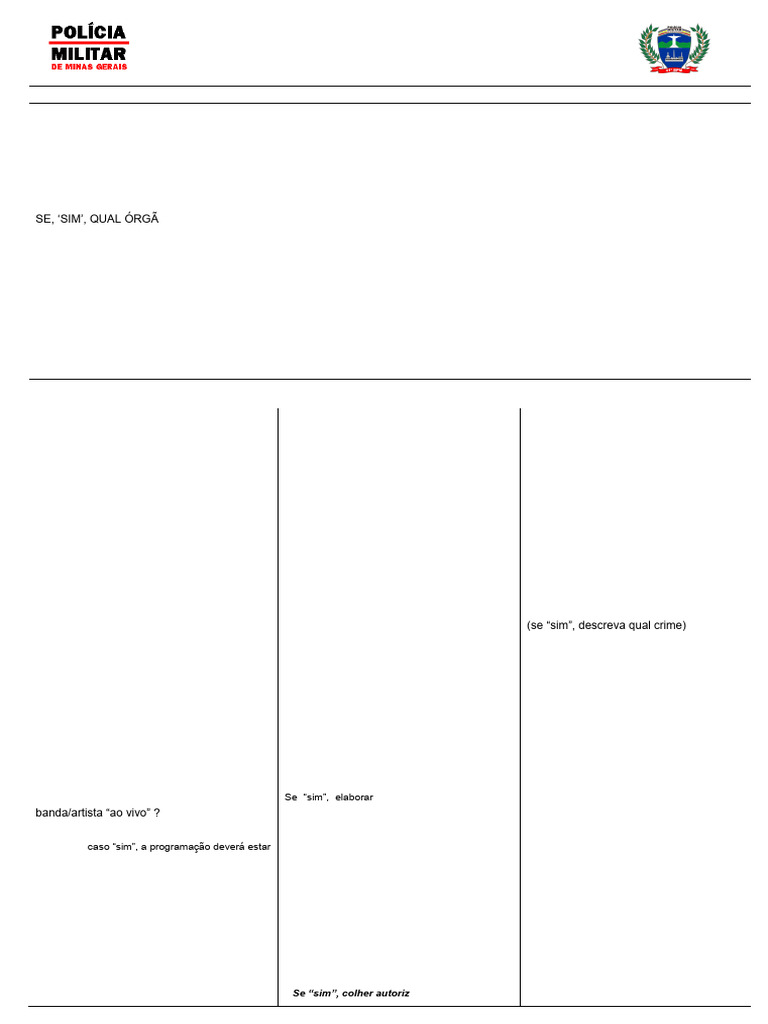 Formulario PMMG | PDF