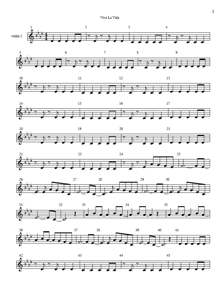 VIVA LA VIDA violin 2 | PDF
