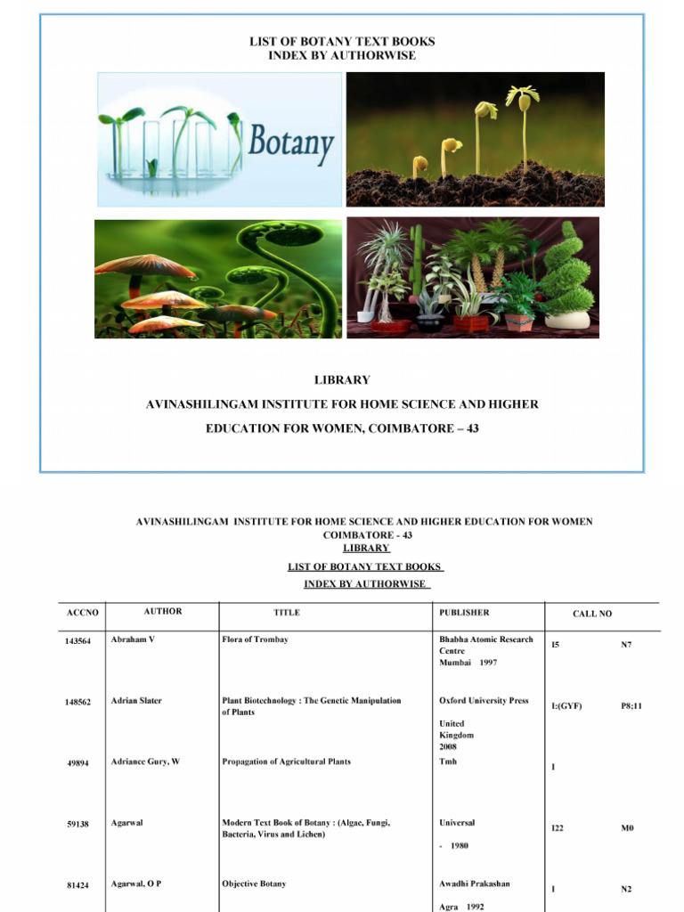 Botany Text Books | PDF