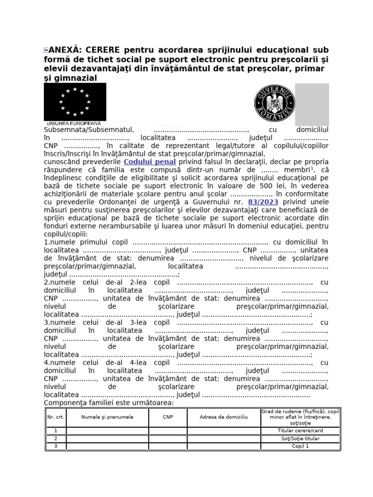 Cerere Tichete | PDF