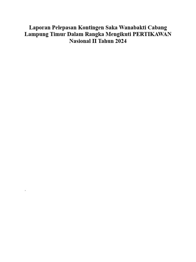 Laporan Pelepasan Kontingen | PDF