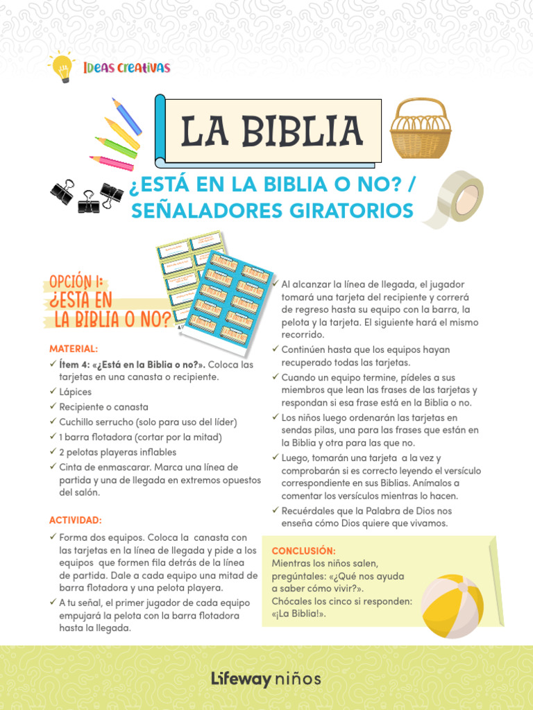 La Biblia - Está en La Biblia o No - Señaladores Giratorios (Ideas Creativas) | PDF