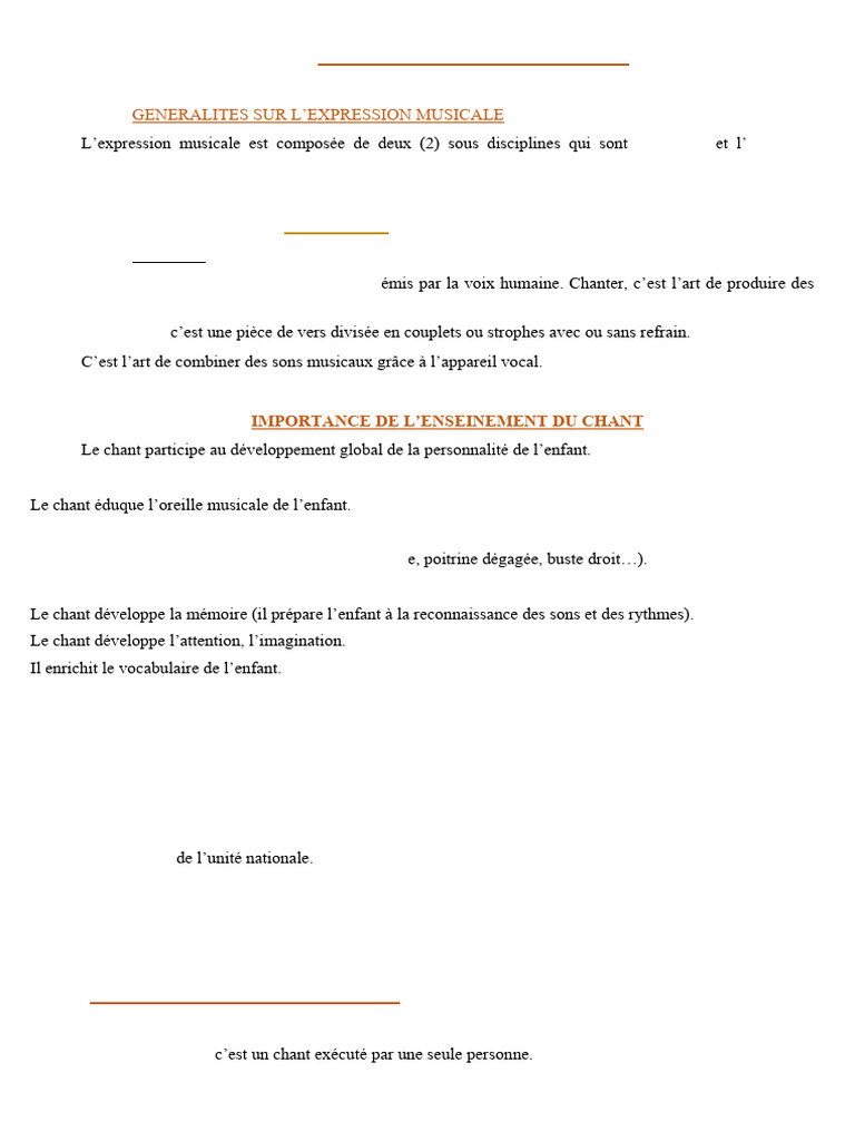 Contenu Expression Musicale | PDF