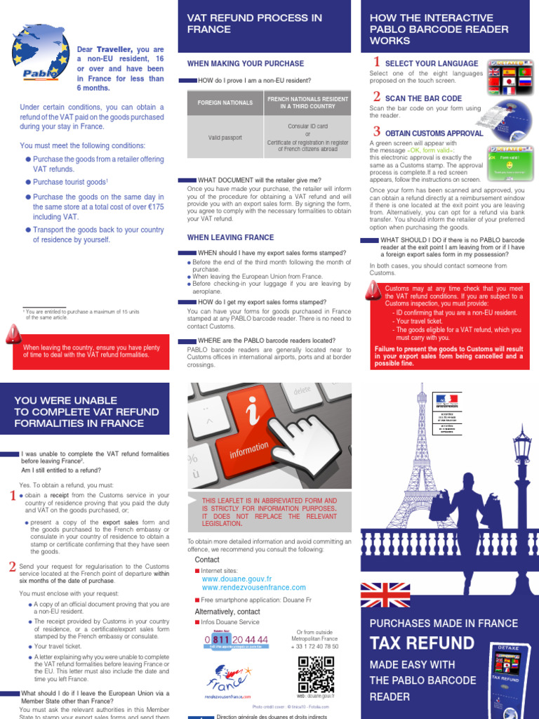 Detaxe Pablo (En) Vat Refund Process in France | PDF