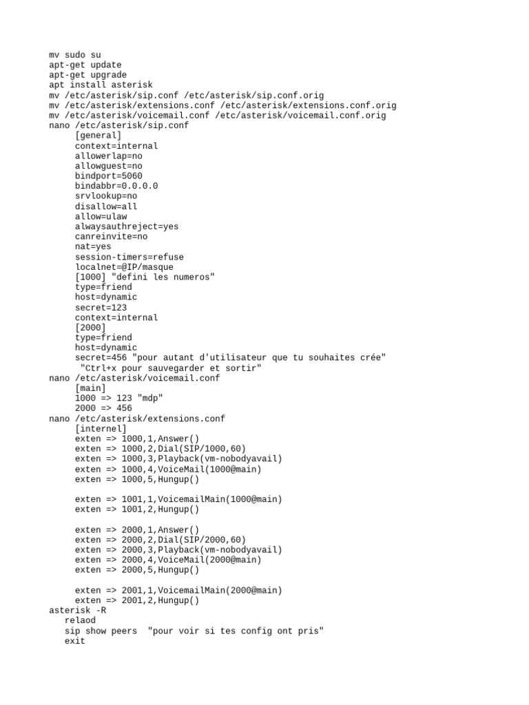 configuration asterisk | PDF