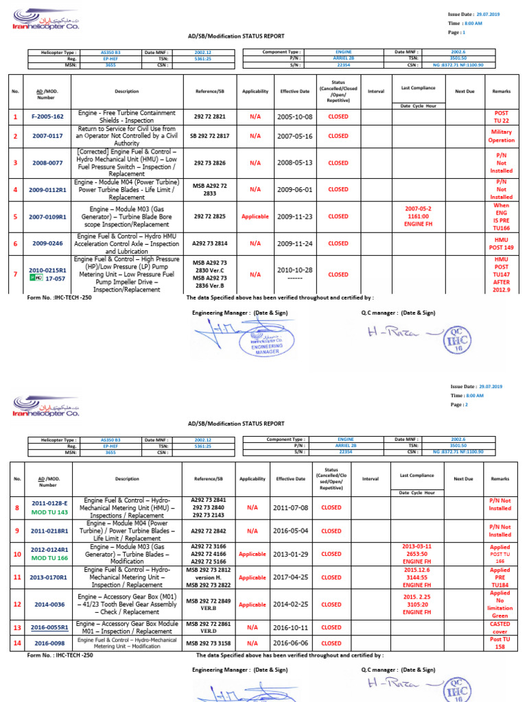 AD List EP-HEF Engine | PDF