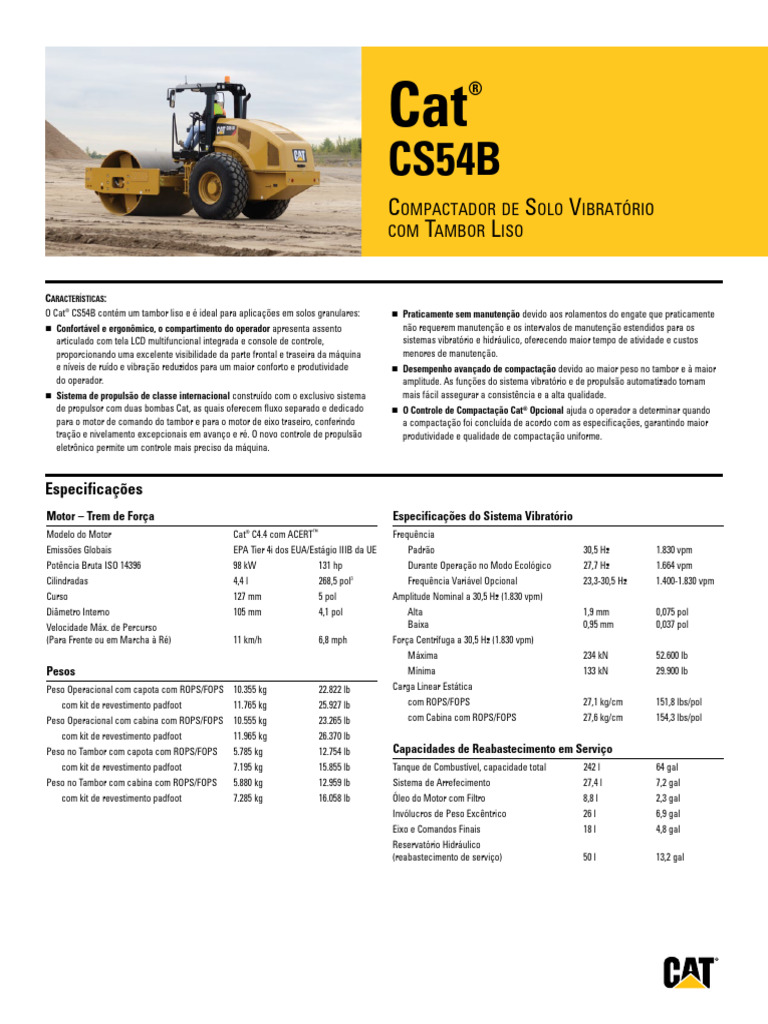 Prospecto Rolo CAT CS54B | PDF