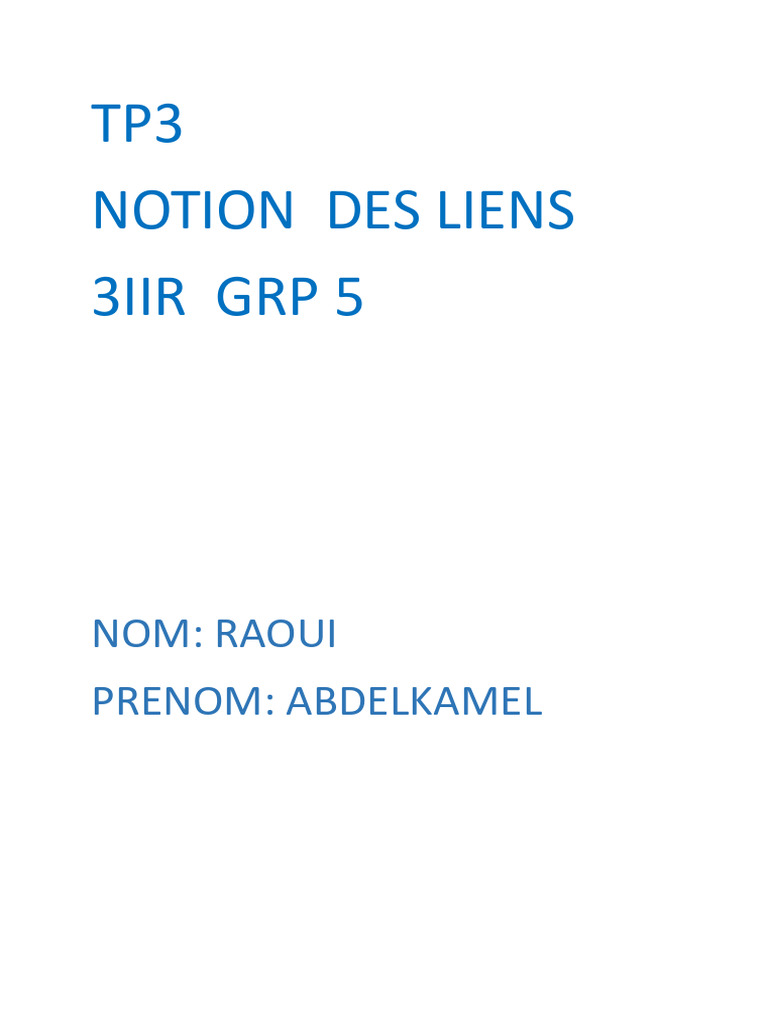 TP3 de Raoui Abdelkamel | PDF