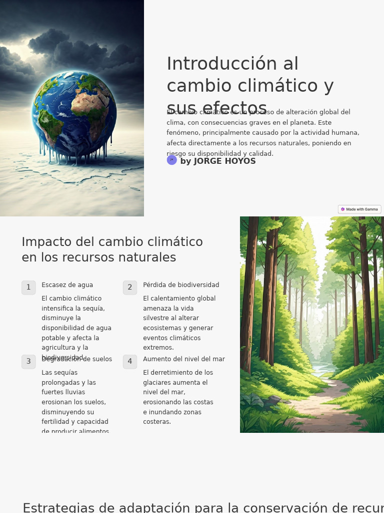 Introduccion Al Cambio Climatico y Sus Efectos | PDF
