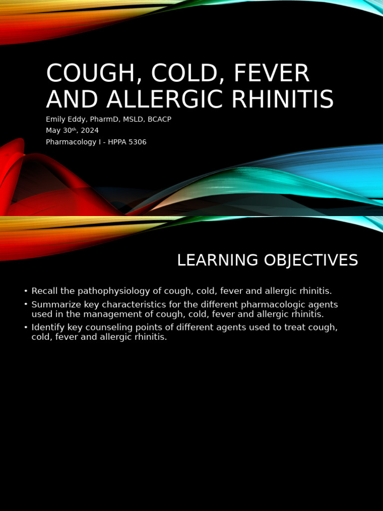 Cough, Cold, Fever, Allergy Student 2024 | PDF